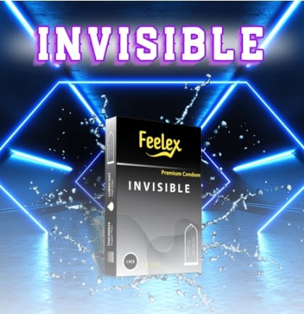 Bao cao su Feelex Invisible siêu mỏng, nhiều gel bôi trơn-Hộp 1c